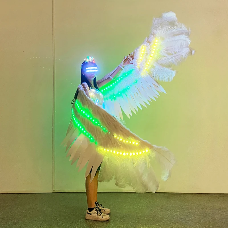 Light Up Colorful Angle Wings Rechargeable Led New Style Luminous Big ...
