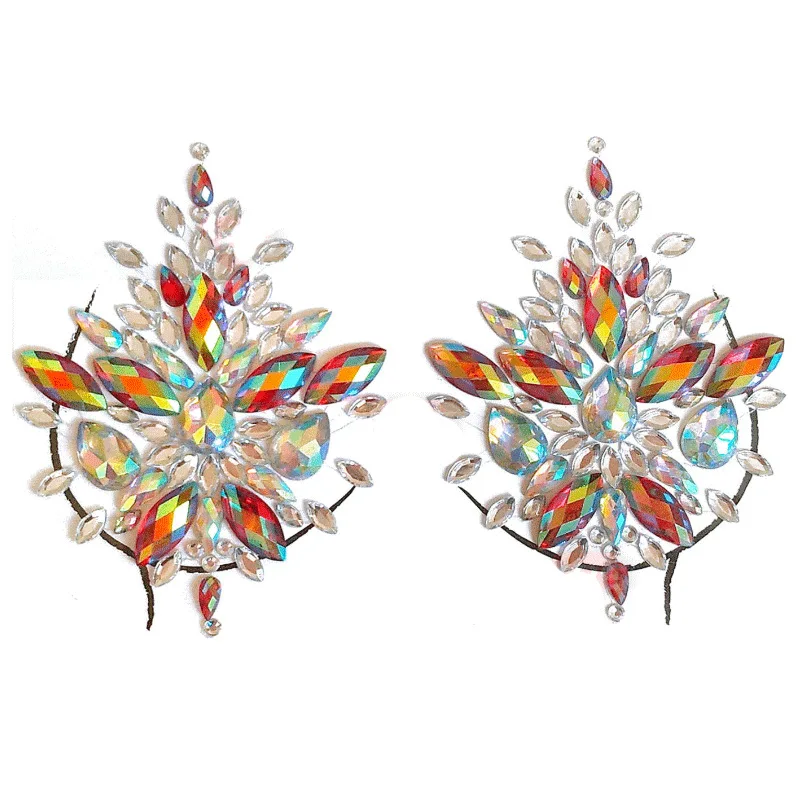 Breast Body Jewelry Stickers Crystal Boobs Nipple Cover Gem For ...