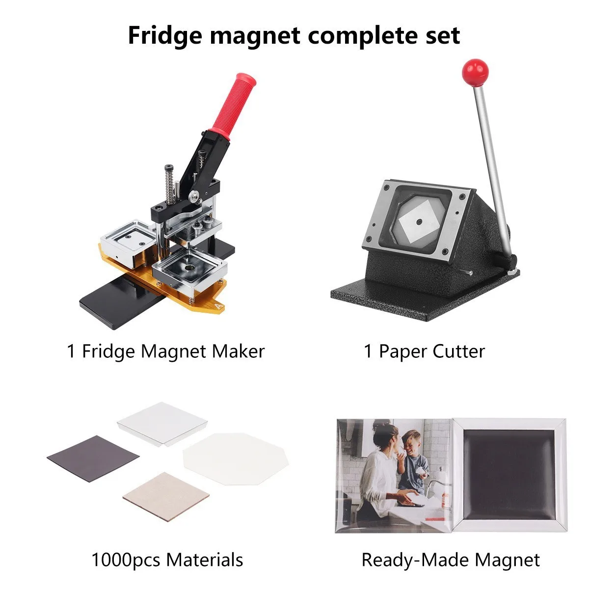 63.5mm Square Fridge Magnet Making Machine with Cutter