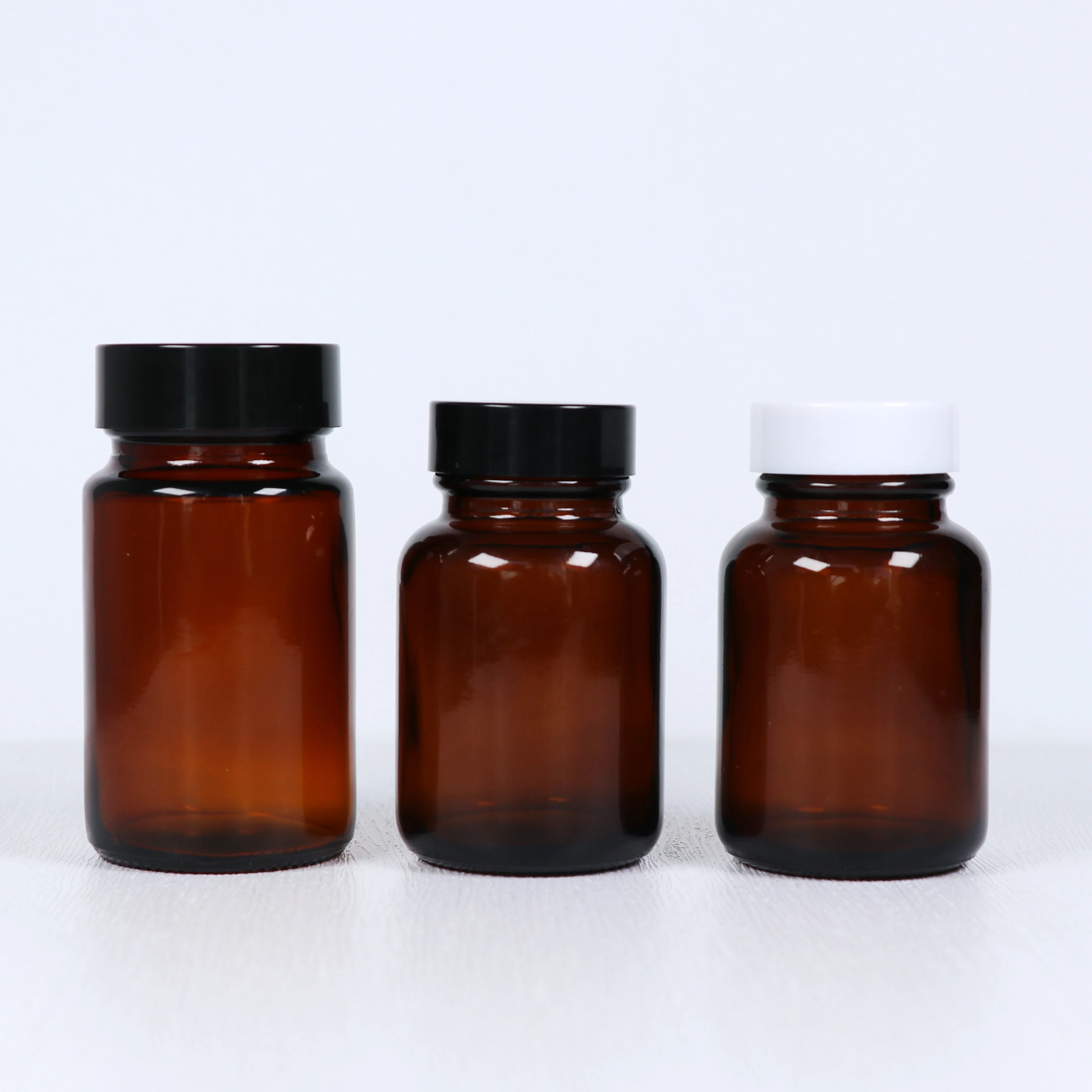 High Quality Pharmaceutical Wide Mouth Amber Glass Bottle Frosted ...