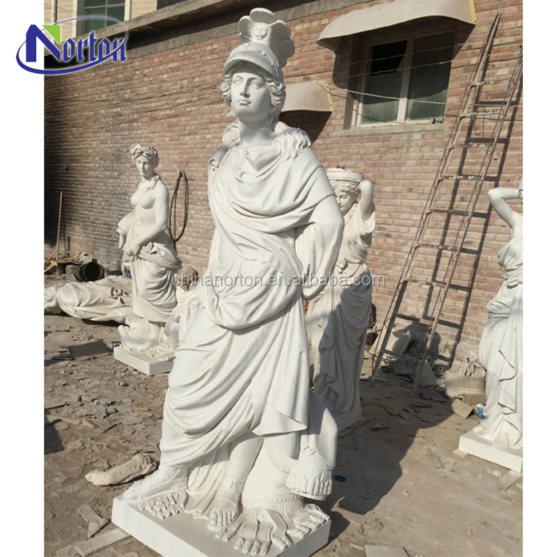 Garden Ornament Caving Life Size Marble Roman Warrior Male Sculpture ...