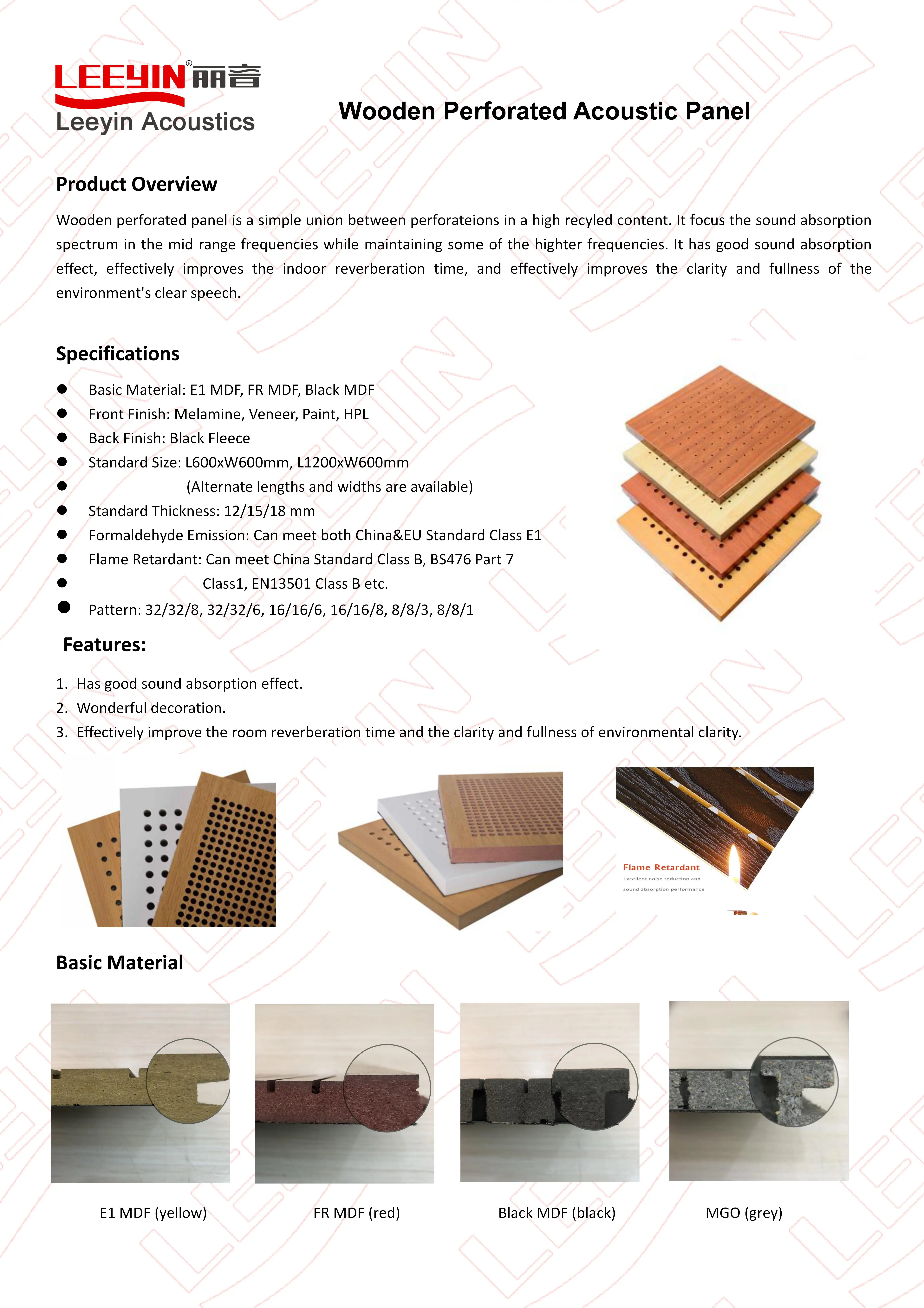 18mm Perforated Acoustic Mdf Board Ceiling Panel Acoustic Board For ...