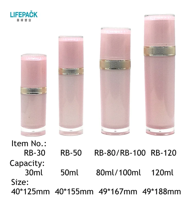 Unique Acrylic Skin Care Pink Cosmetic Bottles For Lotions And Jars ...