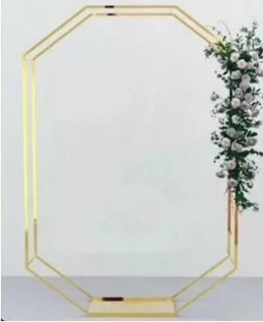 Octagon Shinny Gold Frame Backdrop Wedding Ideas Golden Panel Wedding ...
