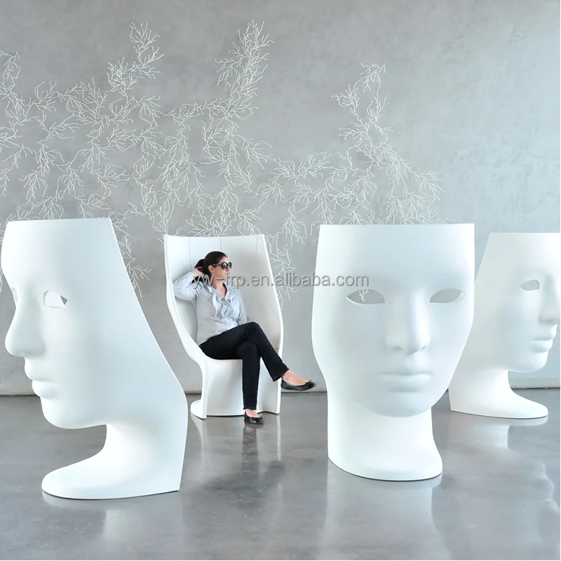 Garden Fiberglass Face Lounge Chair - High Back Mask Chair