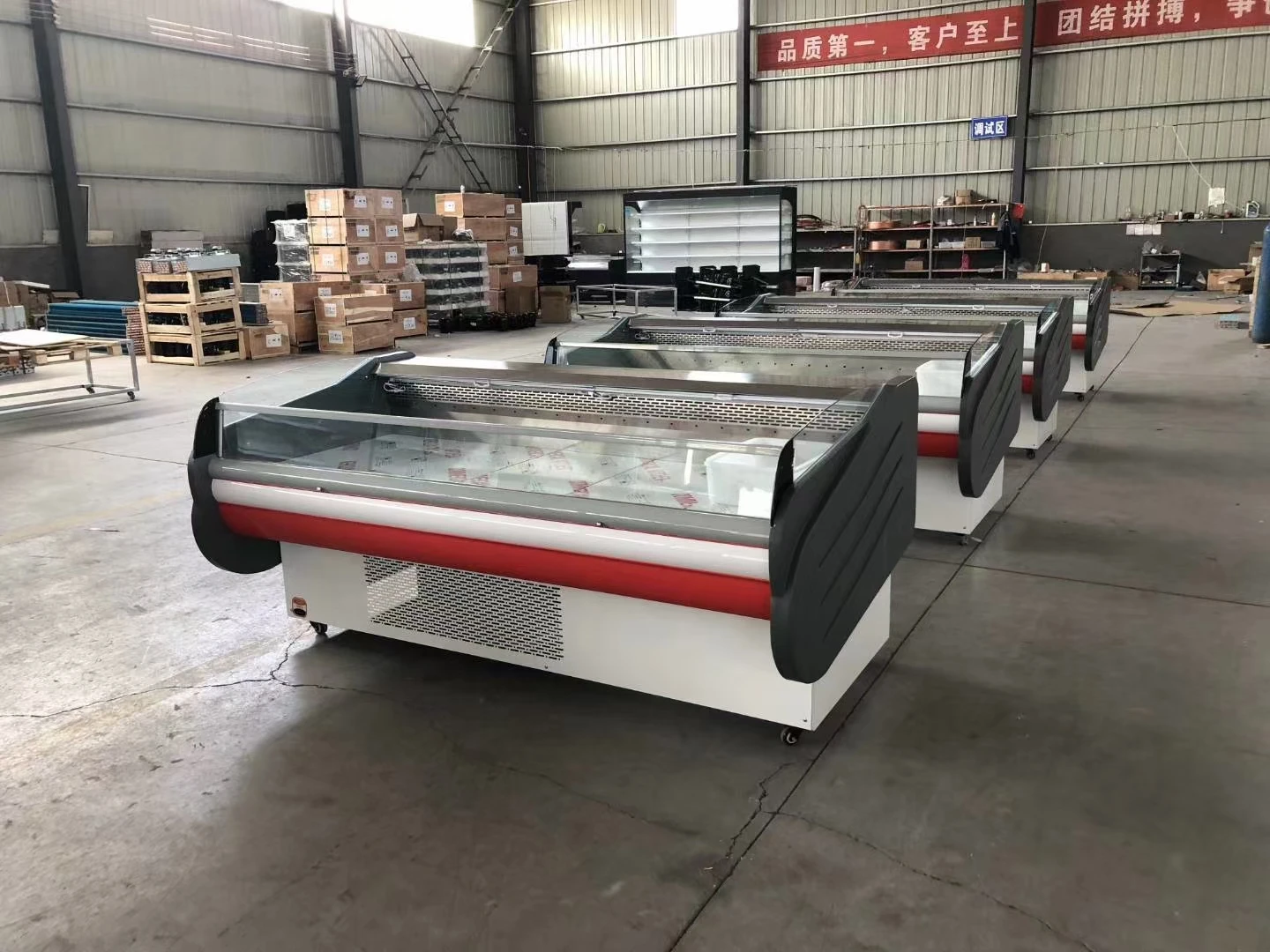 Commercial Butcher Showcase - Sliding Curved Glass Display