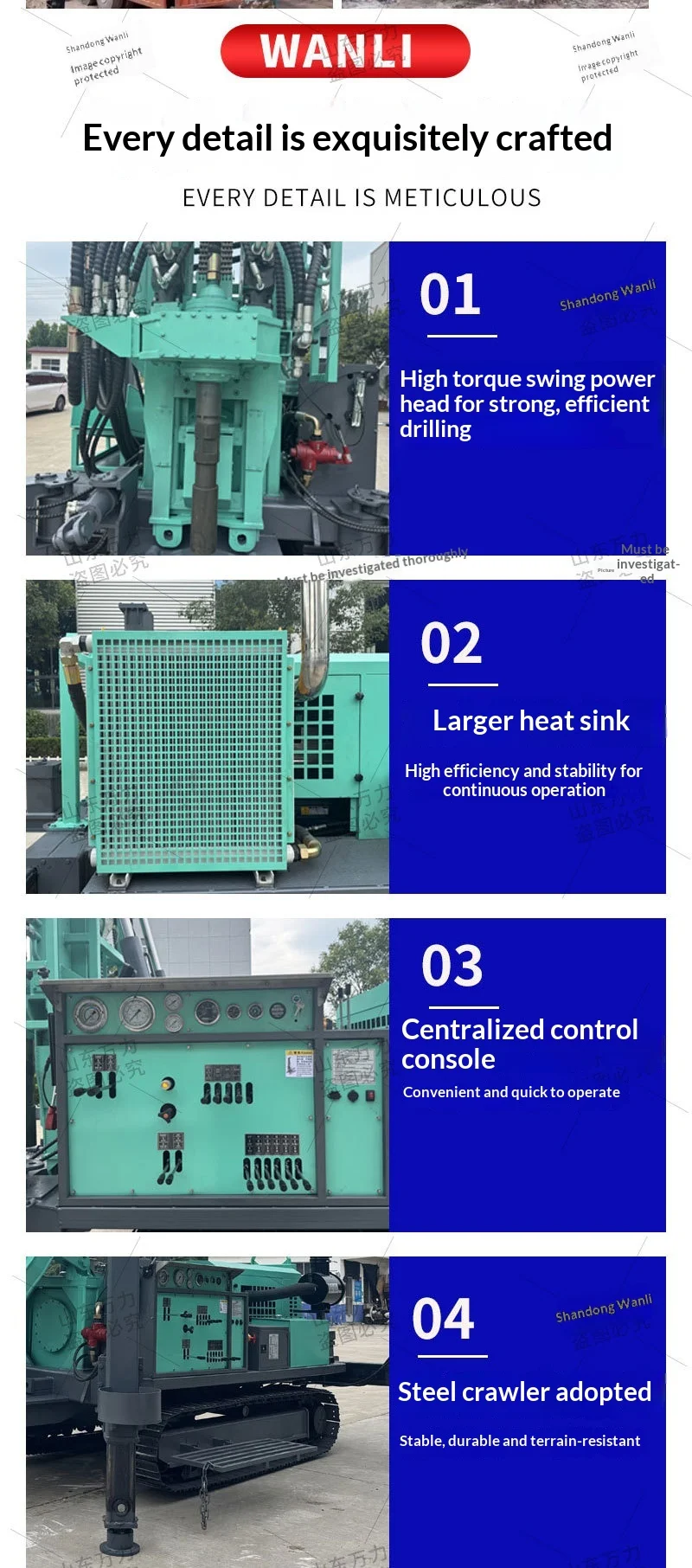 Crawler Pneumatic Hydraulic Water Well Drilling Rig with 600m Drilling ...