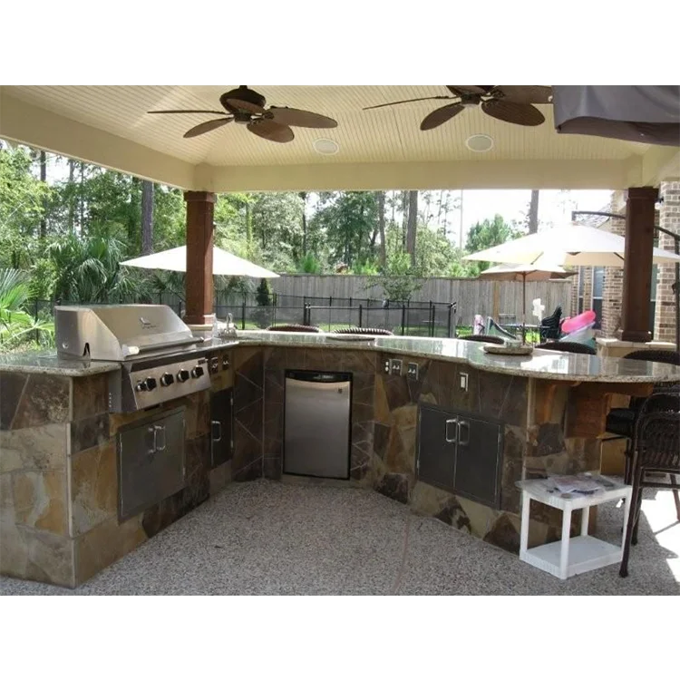 Custom Modular Gardens Outdoor Kitchen - Stainless Steel BBQ Island