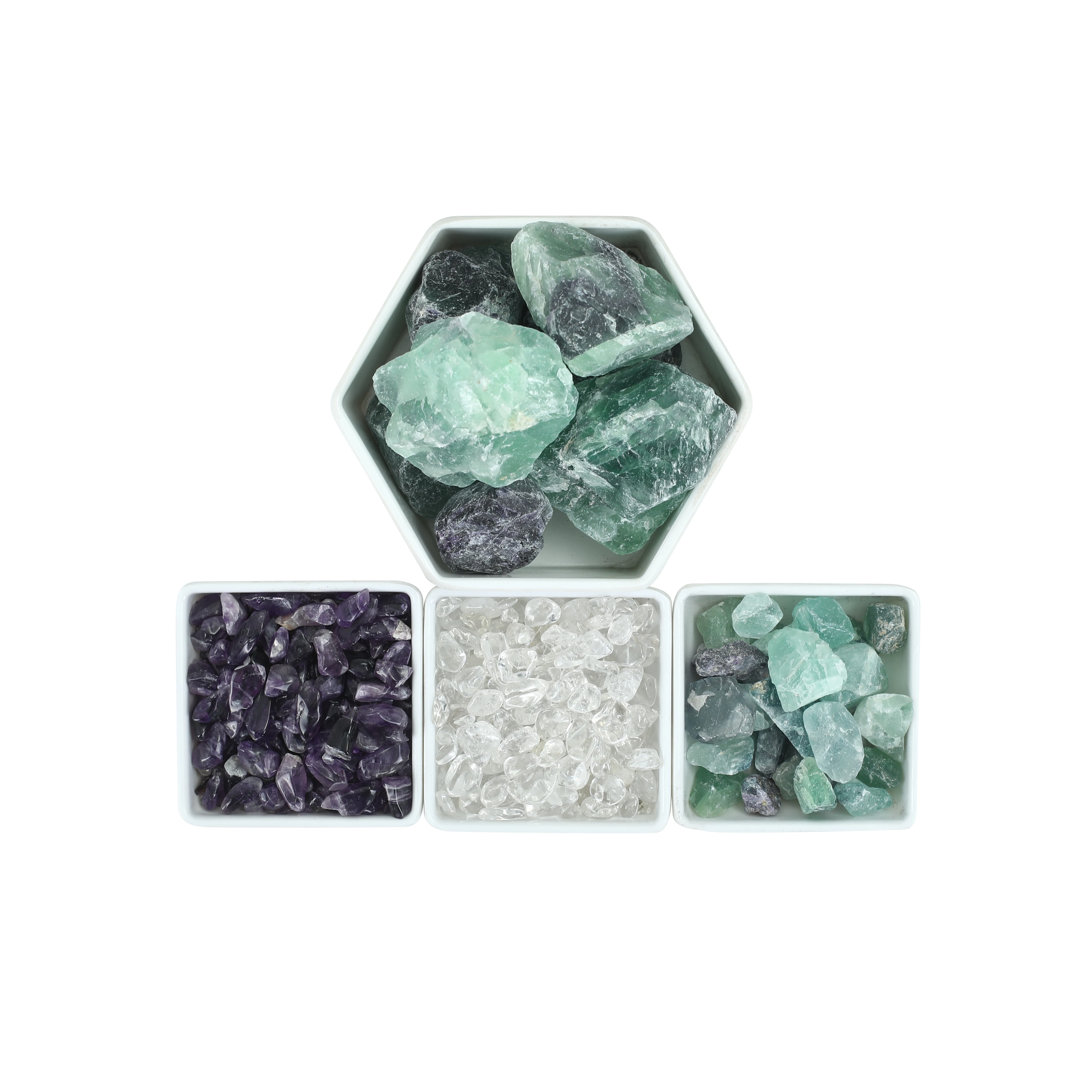 Green crystal raw stone, high content of fluorite, 97 content of ...