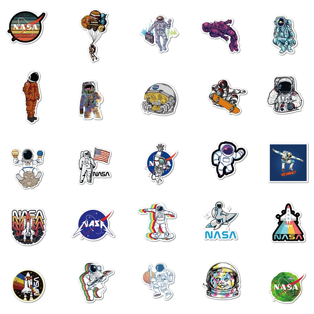 50Pcs New Pattern Nasa Rocket Astronaut Outer Space Graffiti Sticker ...