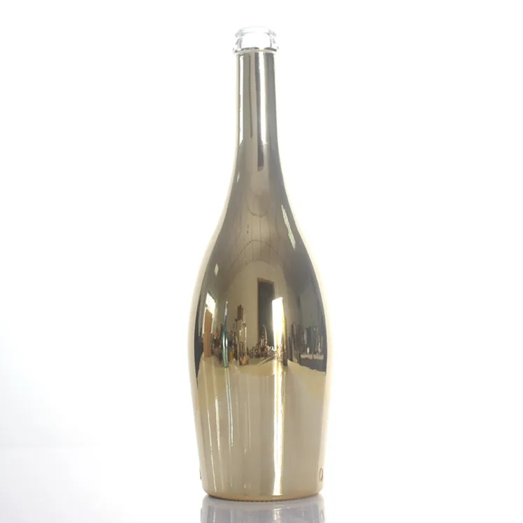 Electroplating Glass Bottle Golden Color 750ml Liquor Wine Whiskey ...