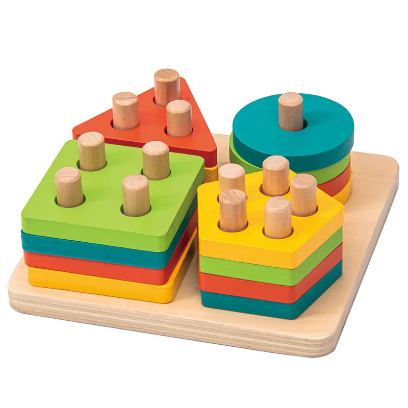 PHOOHI New Kids Wooden Sorting and Stacking Toys, Baby Montessori ...
