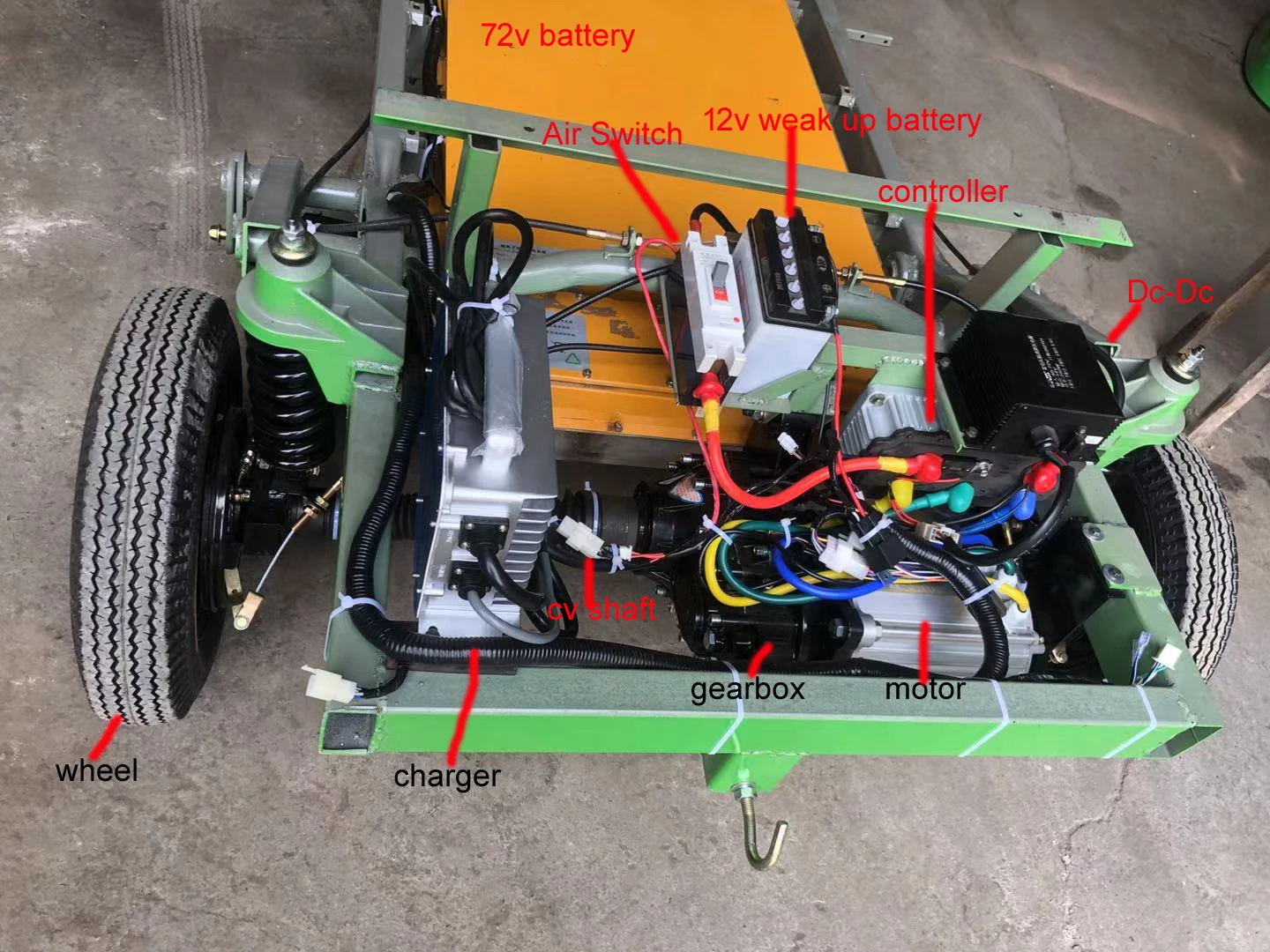 5kw Electric Bajaj Chassis(with Battery) Tuktuk - 60V, 5000w