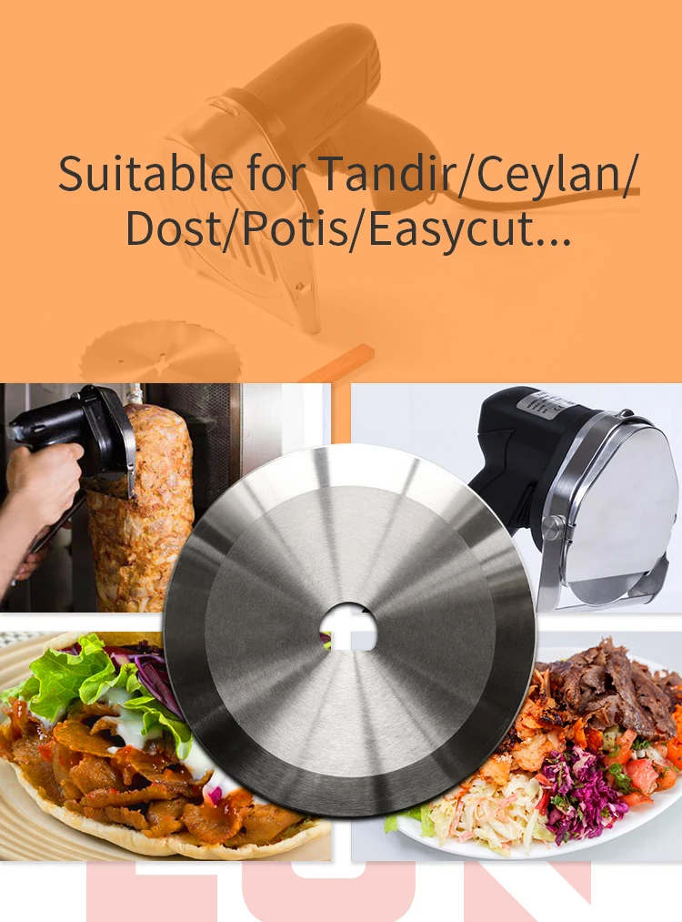 80mm EASYCUT Doner Kebab Shawarma Knife Blade - D Shape Hole