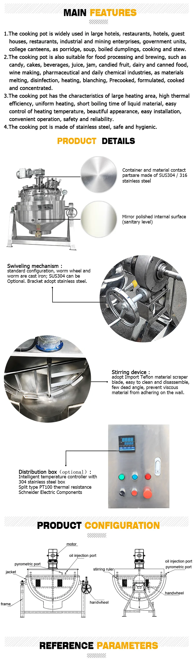 Industrial Vacuum Jacketed Kettle - High Efficiency Cooking