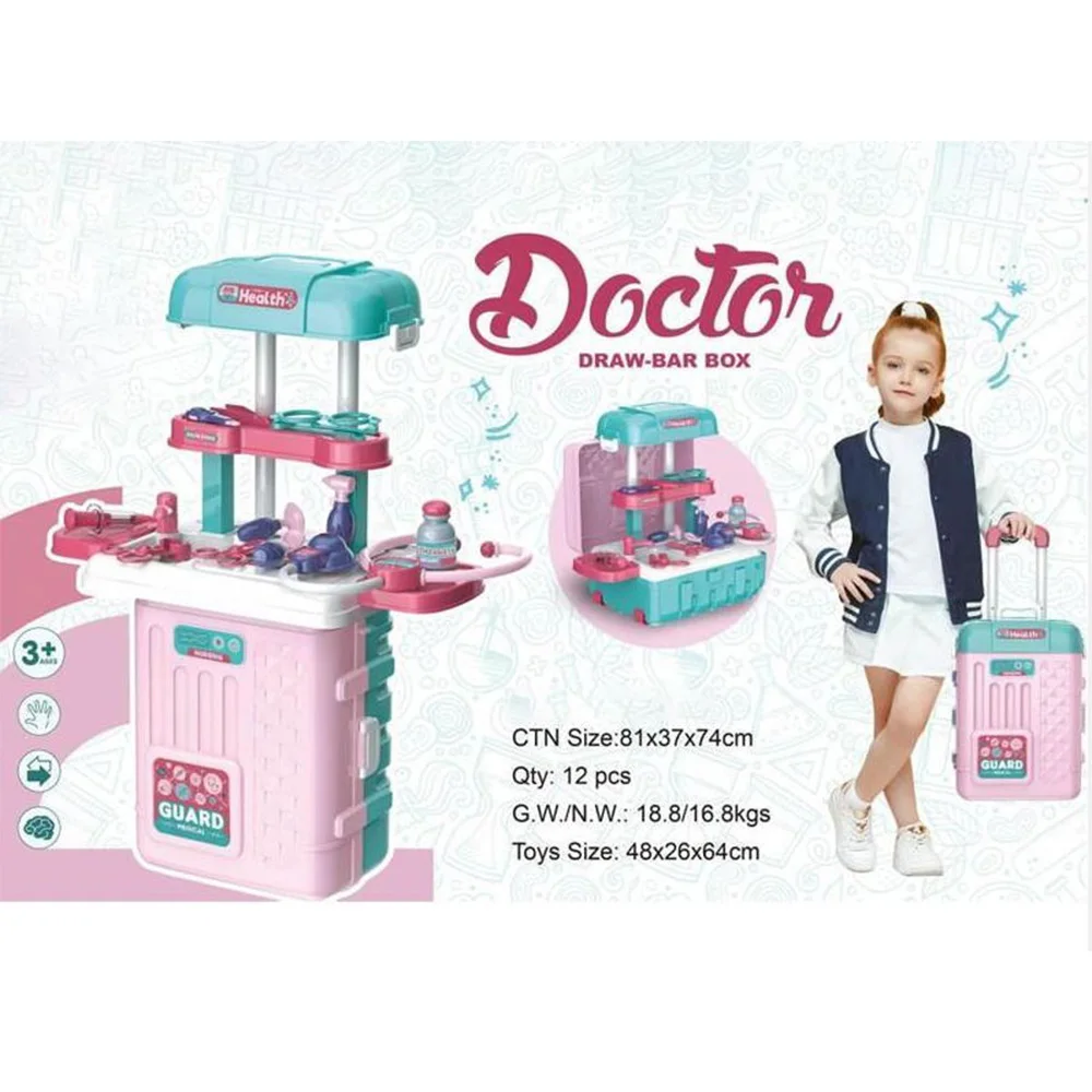 3IN1 Pretend Play Girls Doctor Trolley Play Set Doctors Kit Toys Doctor ...