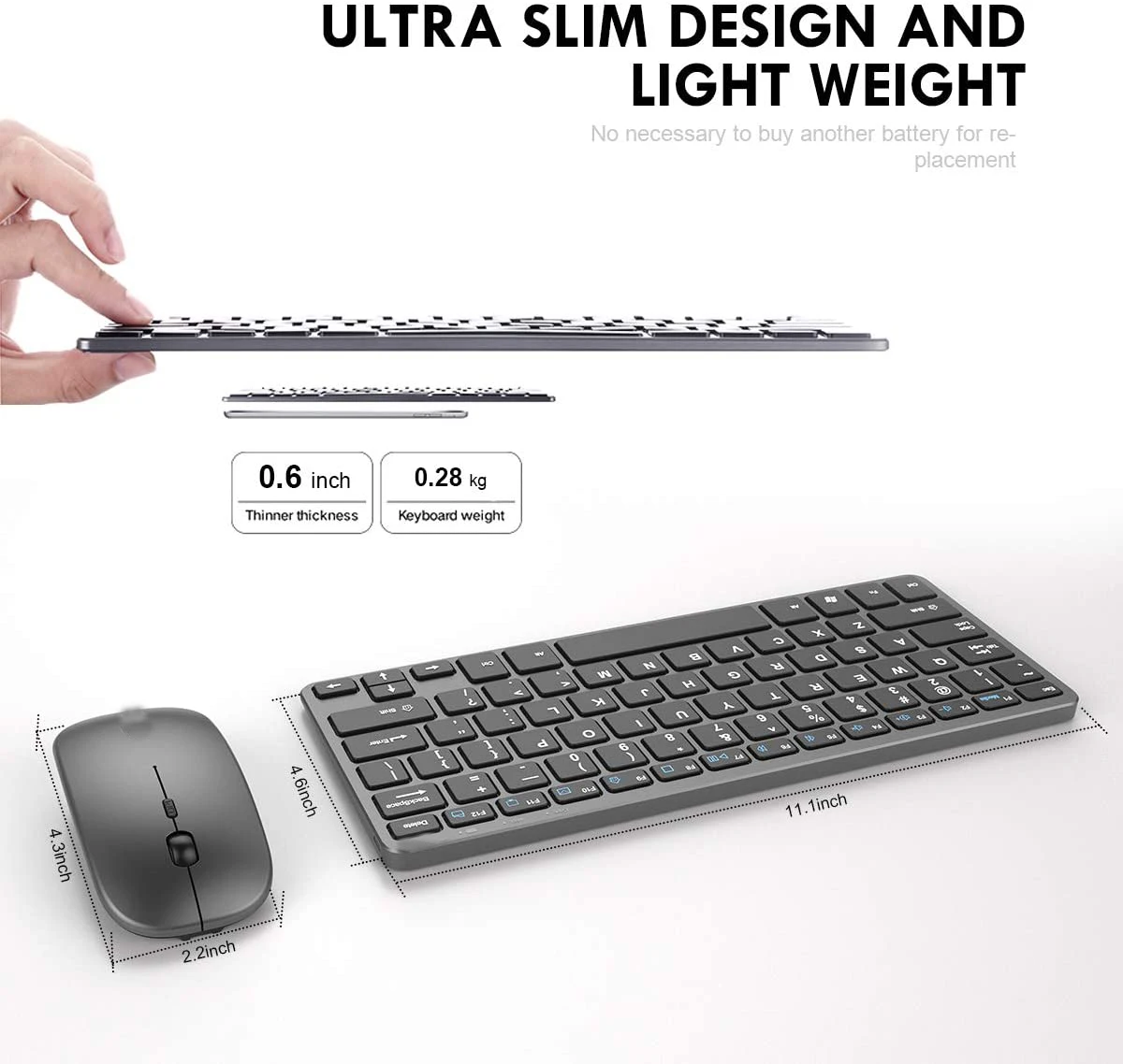 Wireless Keyboard and Mouse Qwerty Silver Kit Teclado E Mouse Wireless ...