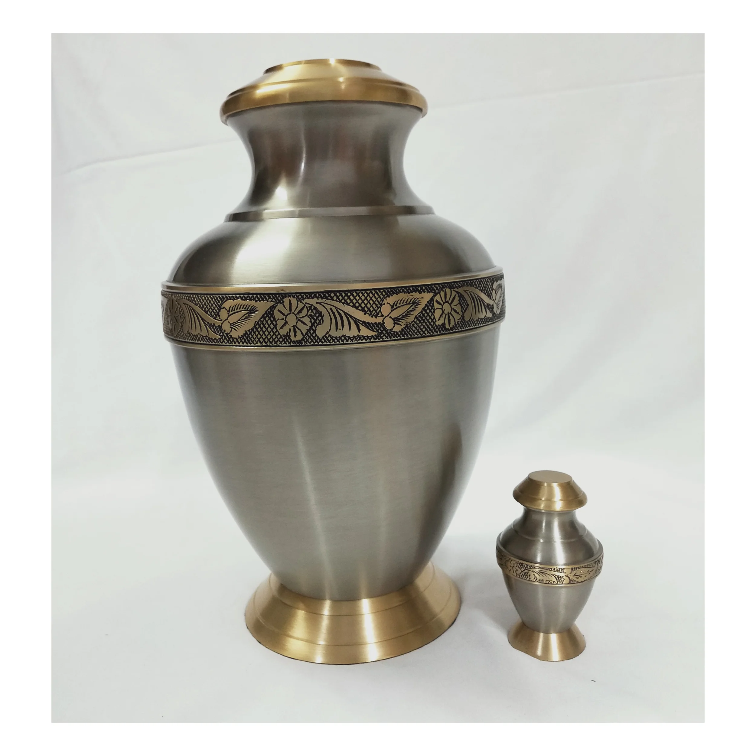 Decorative Metallic Cremation Urns for Burial Services Solid Memorial ...