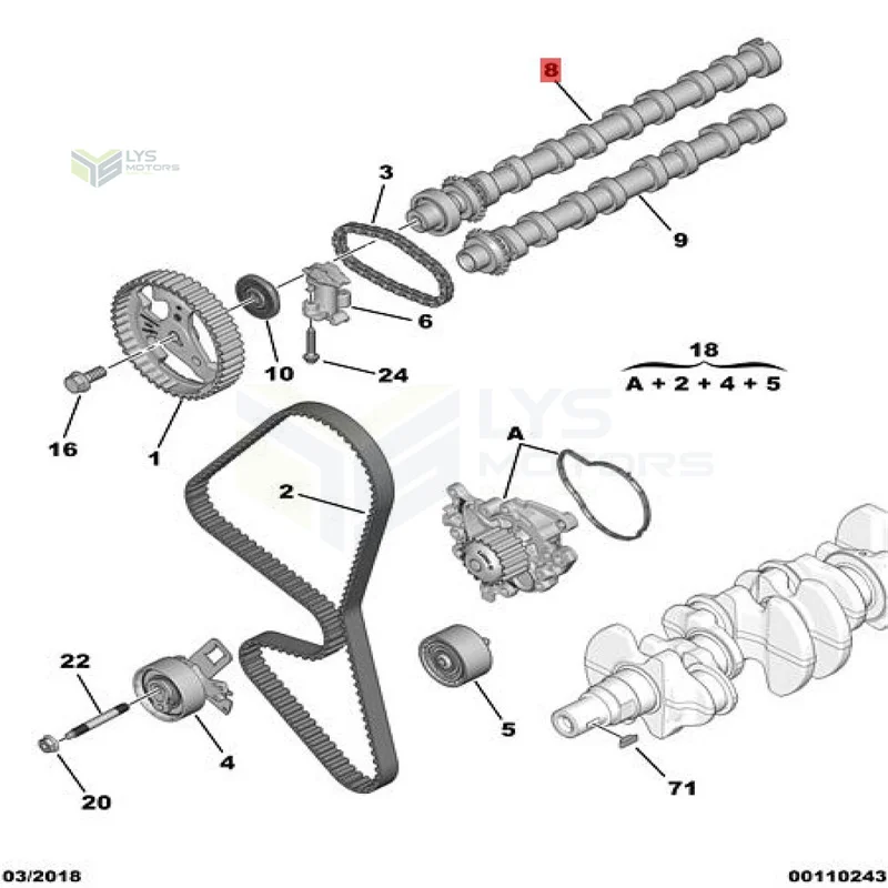 Ford 1.5l Ecoblue Engine Camshaft For Replacement & Repair Oem