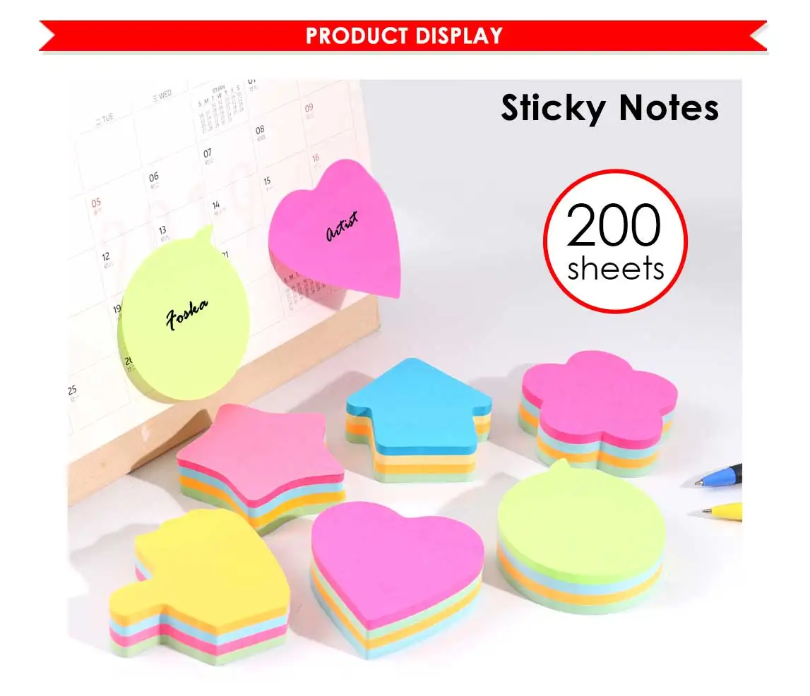 Foska Memo Pads - Colorful, Self-Adhesive Sticky Notes