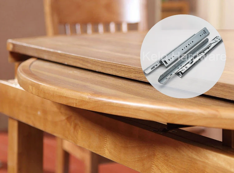 2-fold Double Side Soft Close Concealed Ball Bearing Drawer Table Slide ...