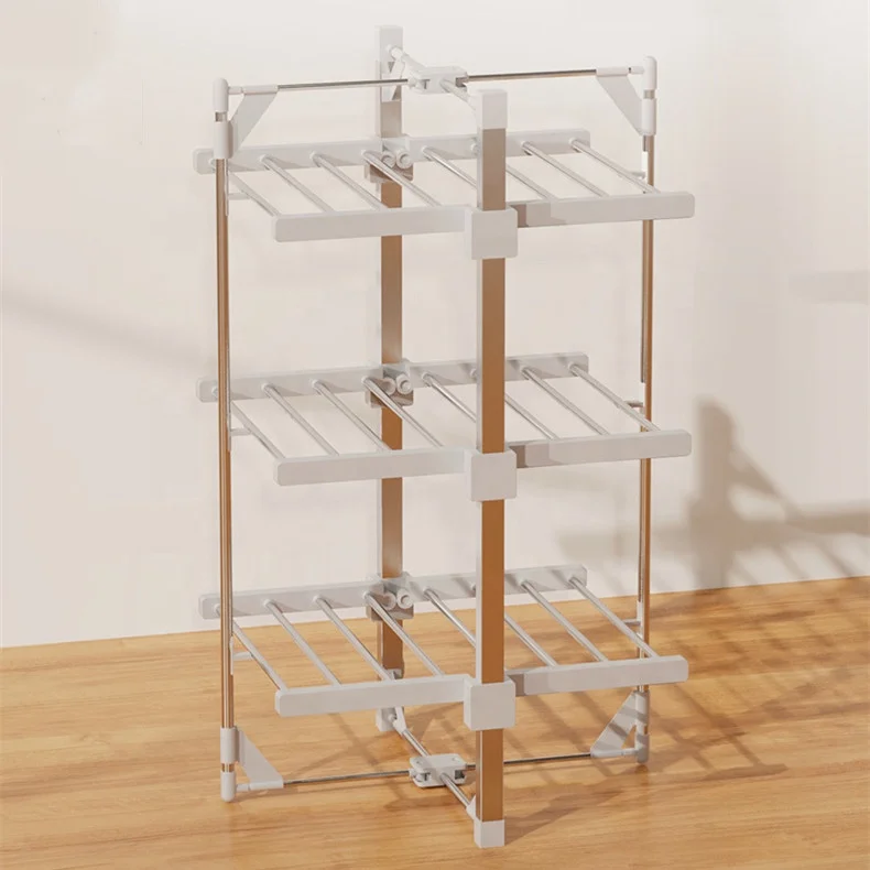 3-tier Foldable Electric Heated Clothes Drying Rack Stand Laundry Airer ...