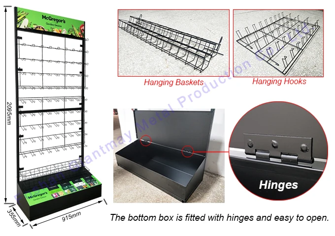 Wholesale Metal Retail Shop Seed Display Stand Hanging Seed Display ...
