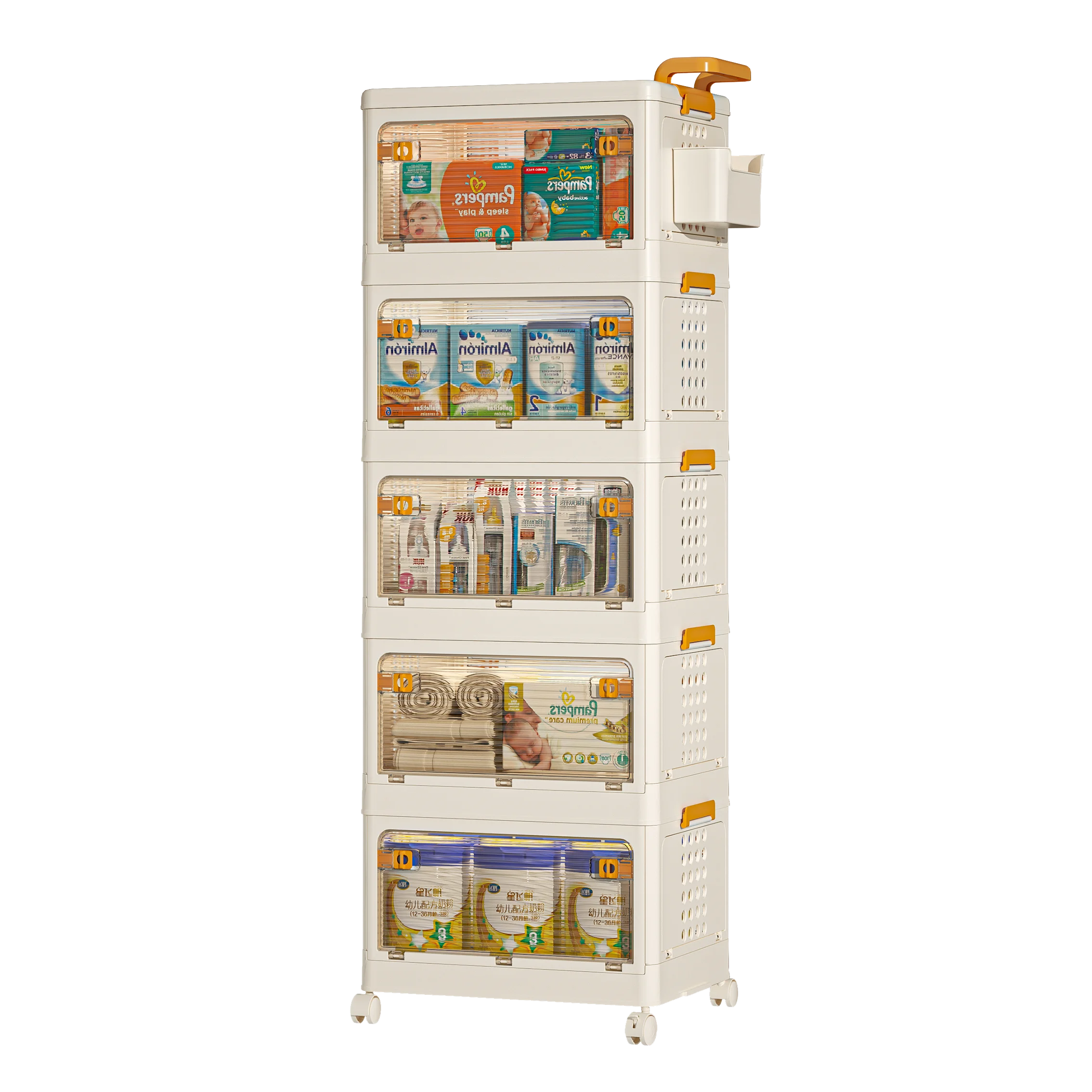 Five-level Plastic Standing Type Storage Rack For Children's Clothing ...