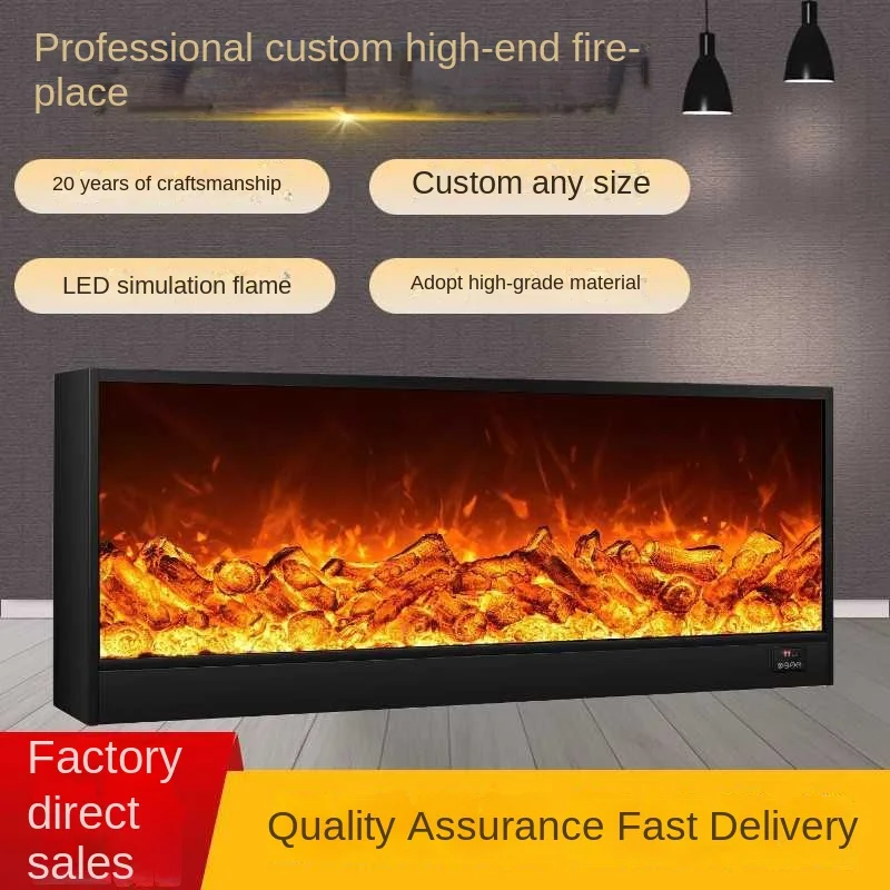 LED Simulation Flame 3D Electronic Fireplace Core Household Embedded ...