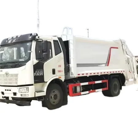 Chinese Faw 12m3 Compactor Garbage Truck Rubbish Bin Collection Dump ...