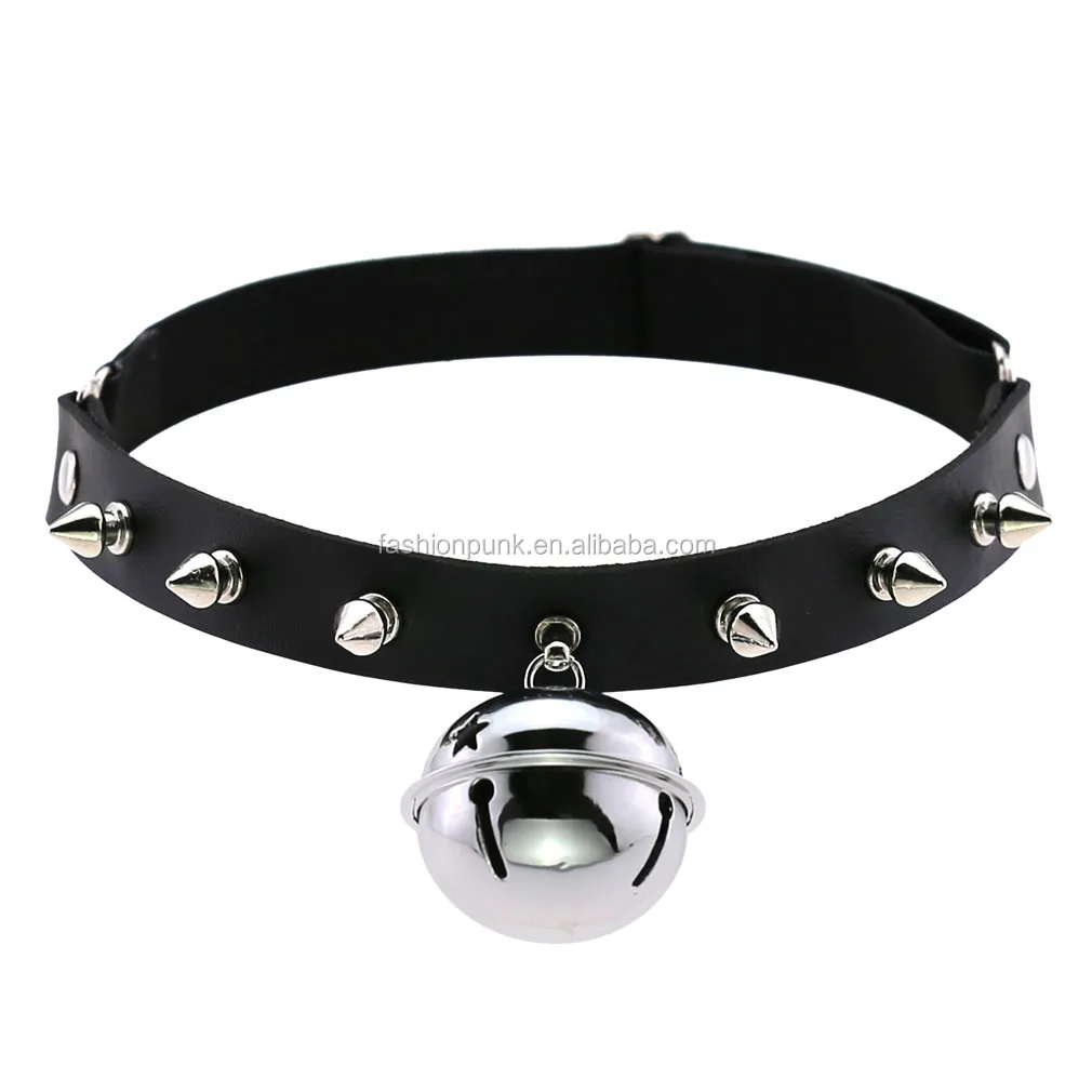 Gothic Punk Rivet Bell Garter Belt Leather Elastic Suspender Bondage ...