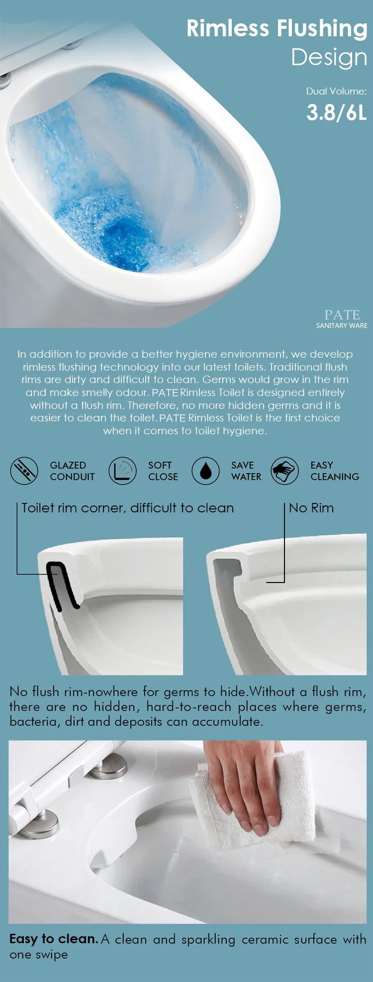 AP8869 European and Watermark Toilet Five Star Hotel Bathroom Two One ...