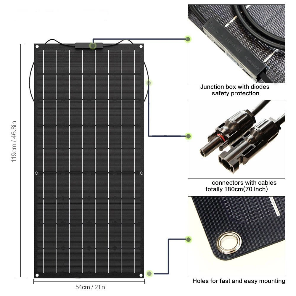 Wholesale Photovoltaic Flexible Panel Solar Etfe 100w-400w