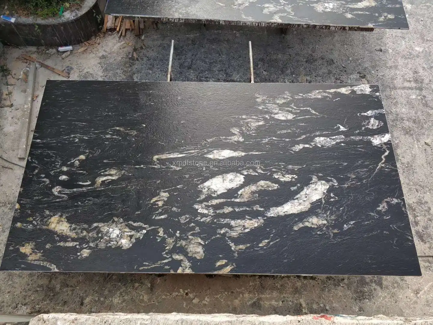 Matrix Titanium Granite Slabs - Black, Polished Finish