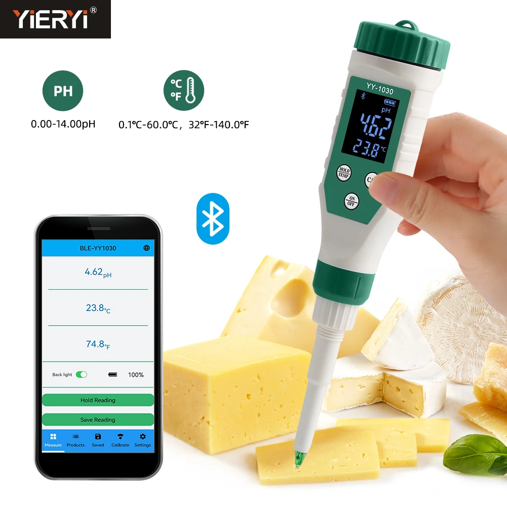 Digital Bluetooth Ph Meter - Precision for Food Testing
