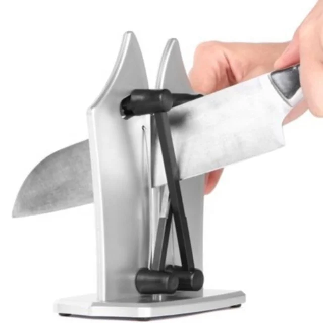 Silver Adjustable Angle Diamond Roller Knife 3 Stage Double Sharpener ...