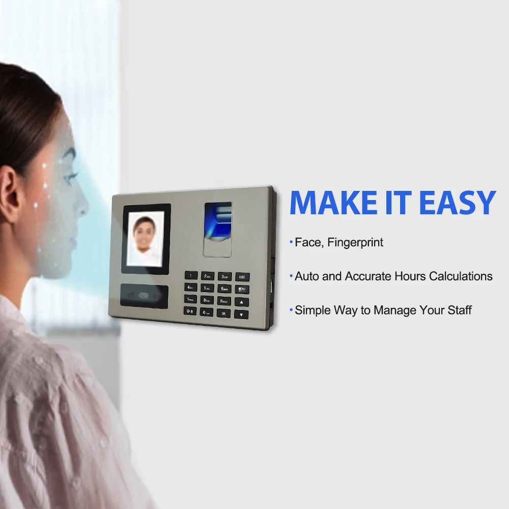 Face and Fingerprint Time Attendance Machines with Real Voice Alerts