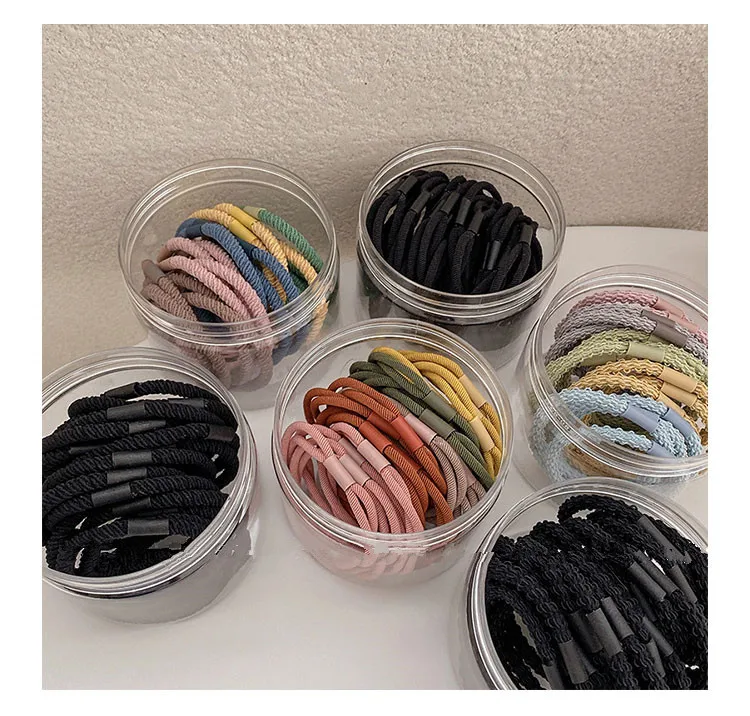 Women 20pcs/box Head Rope Simple Hair Circle Rope For Girl Hair Tie ...