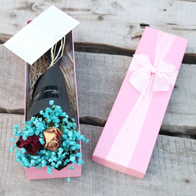 Custom Full-color Printing Bouquet Paper Cardboard Flower Box Long Stem ...