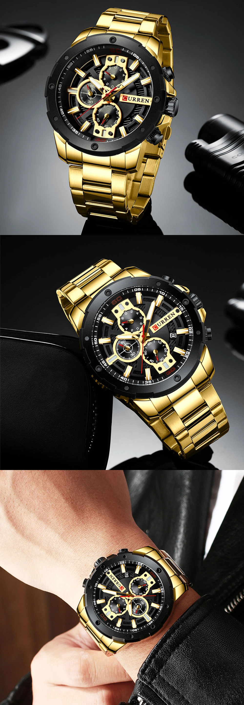 Curren 8336 Man Sport Wristwatch Waterproof Chronograph Men Watch Top ...