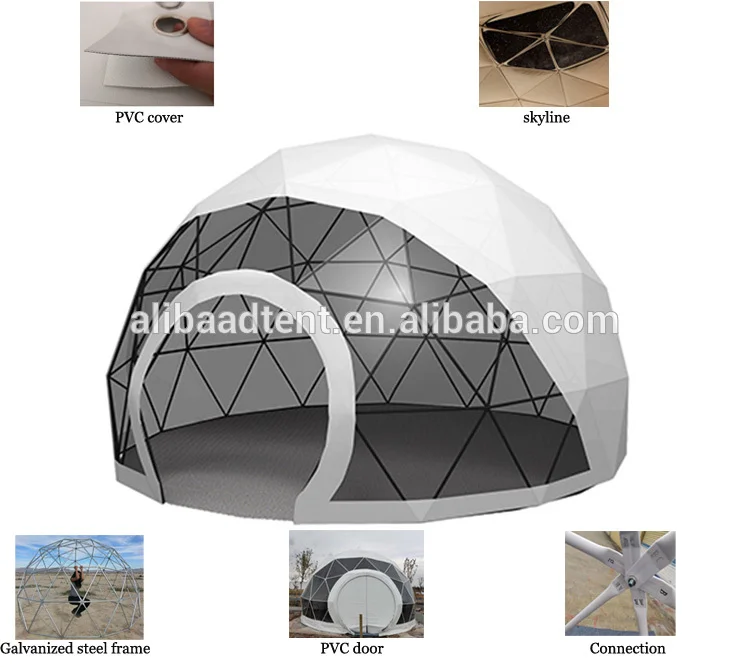 Hotel Glass Dome With Base Pvc Aluminium Frame Geodesic Dome Tent House ...