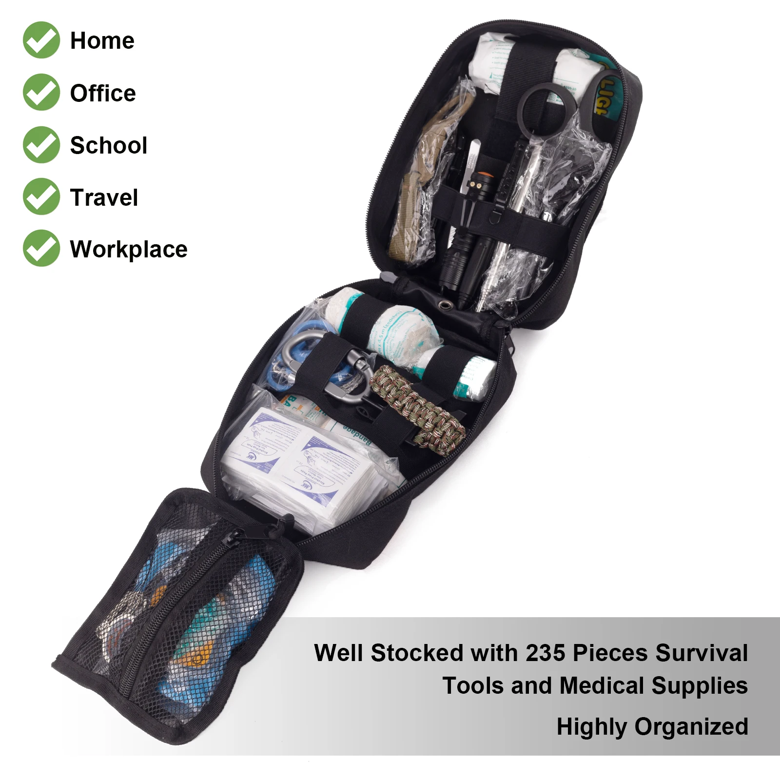 235 Pieces Survival Gear - Emergency First Aid Kit