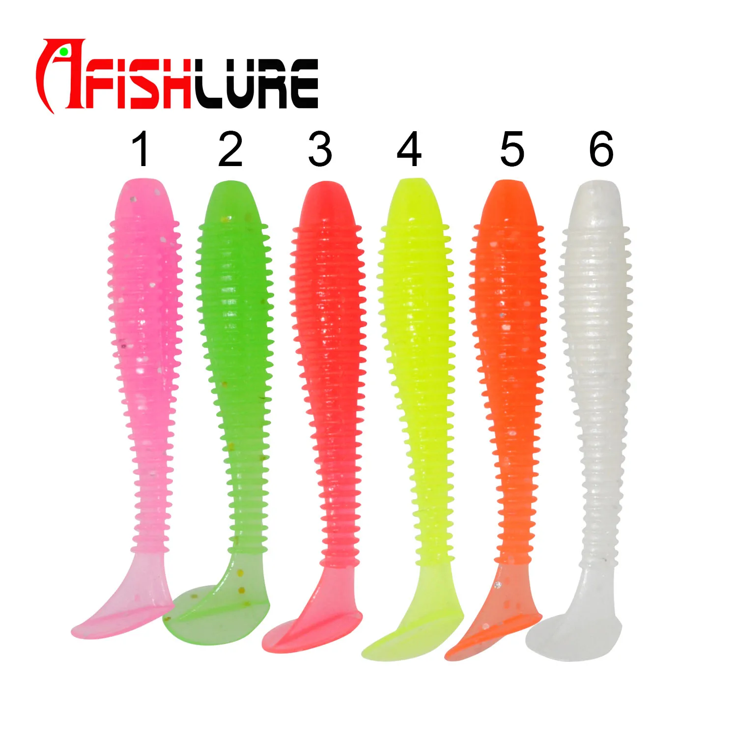 Glow Small T Tail Soft Worm Lures 40mm 0.6g 15pcs A Bag Mini T Tail ...