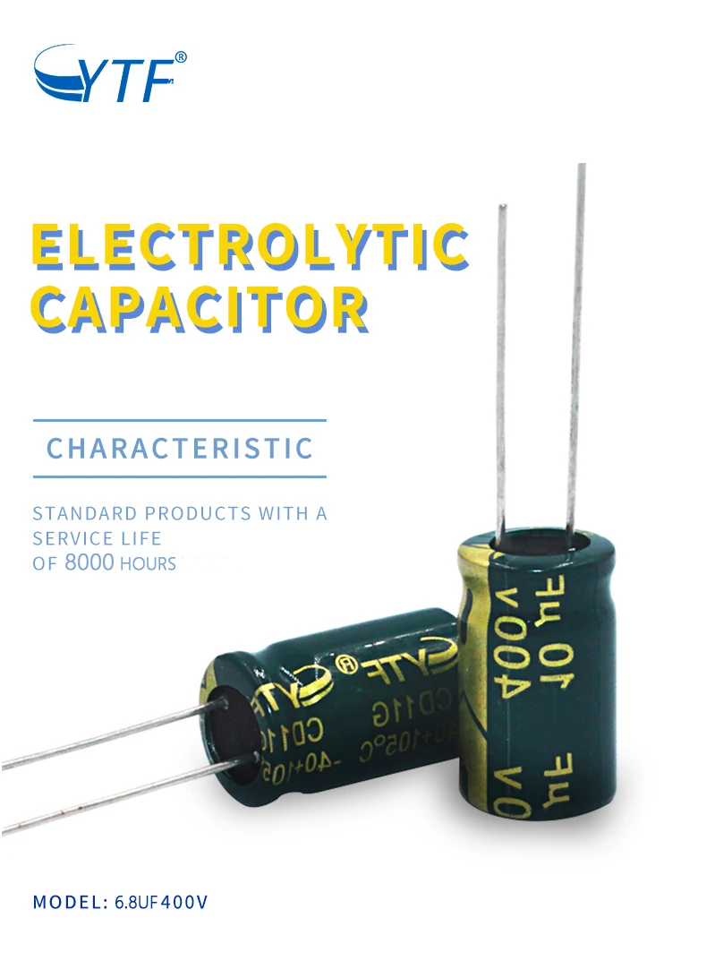 Small Size 6.8uf 400v Capacity Electrolytic Capacitor For Led Driver ...