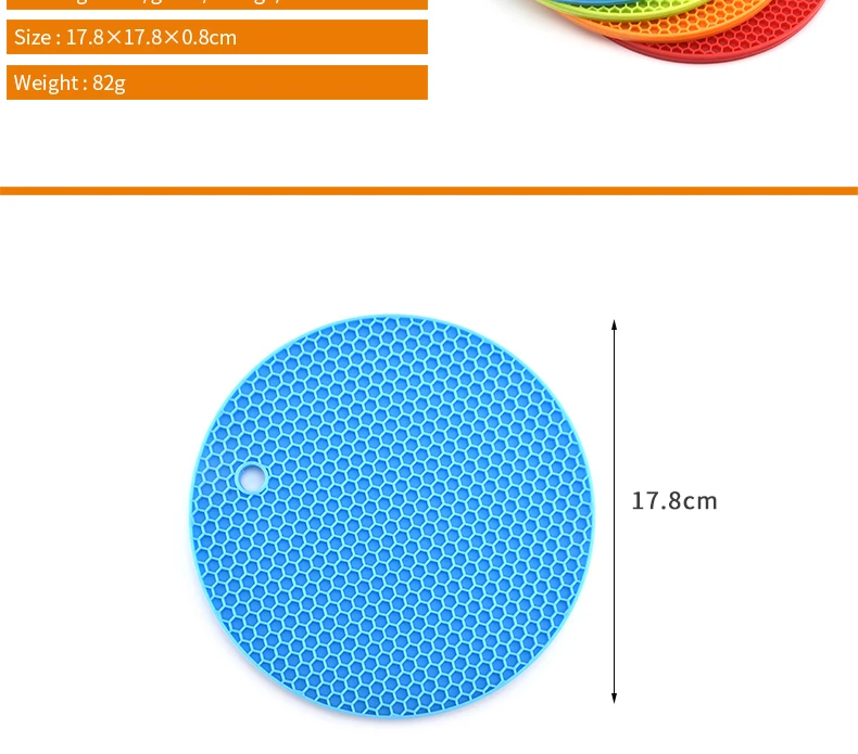Home Table Mat Accessories Round Shape Kitchen Silicone Honeycomb Mat ...