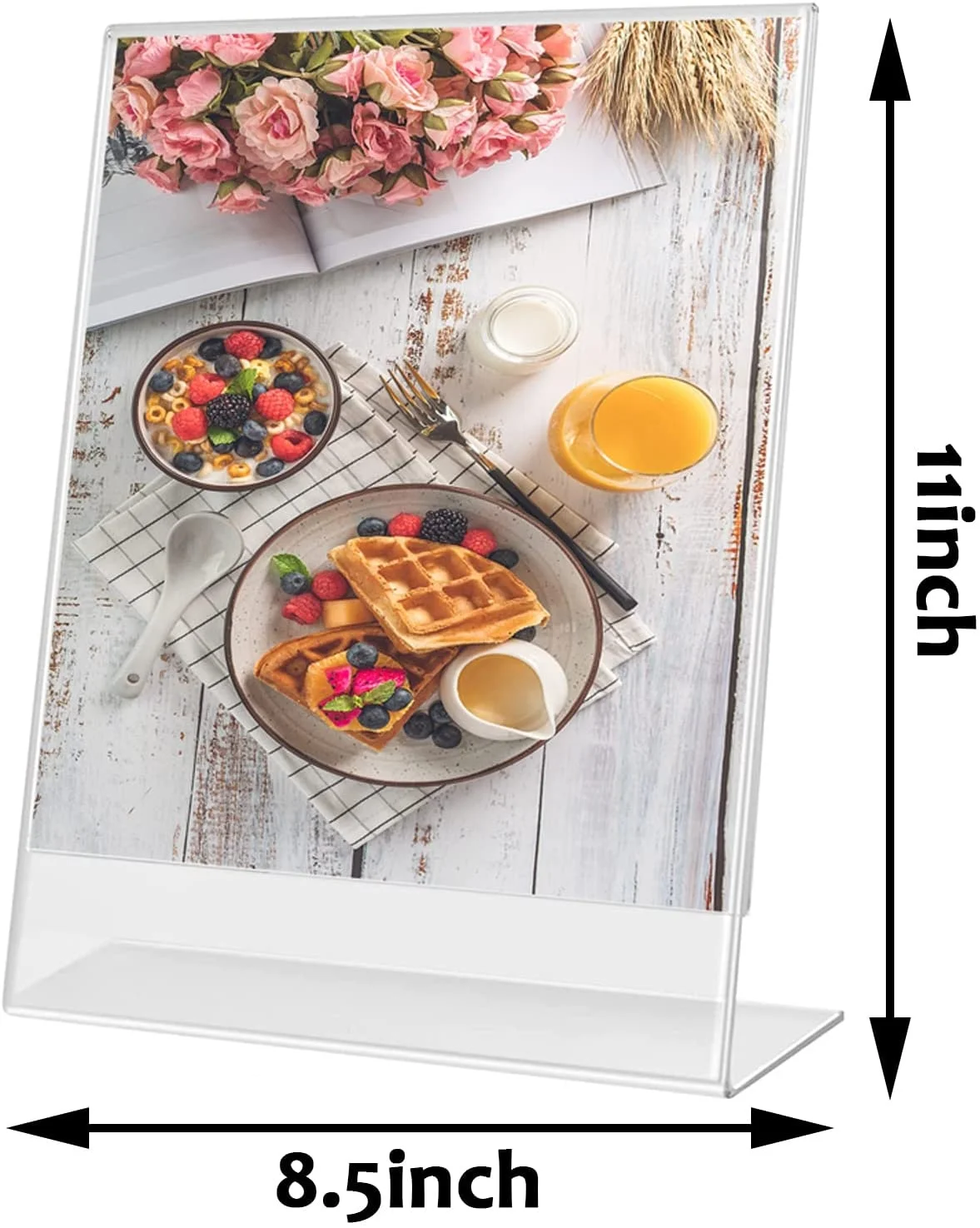 L Shape Acrylic Sign Display Holder With Slant Back Plastic Paper ...