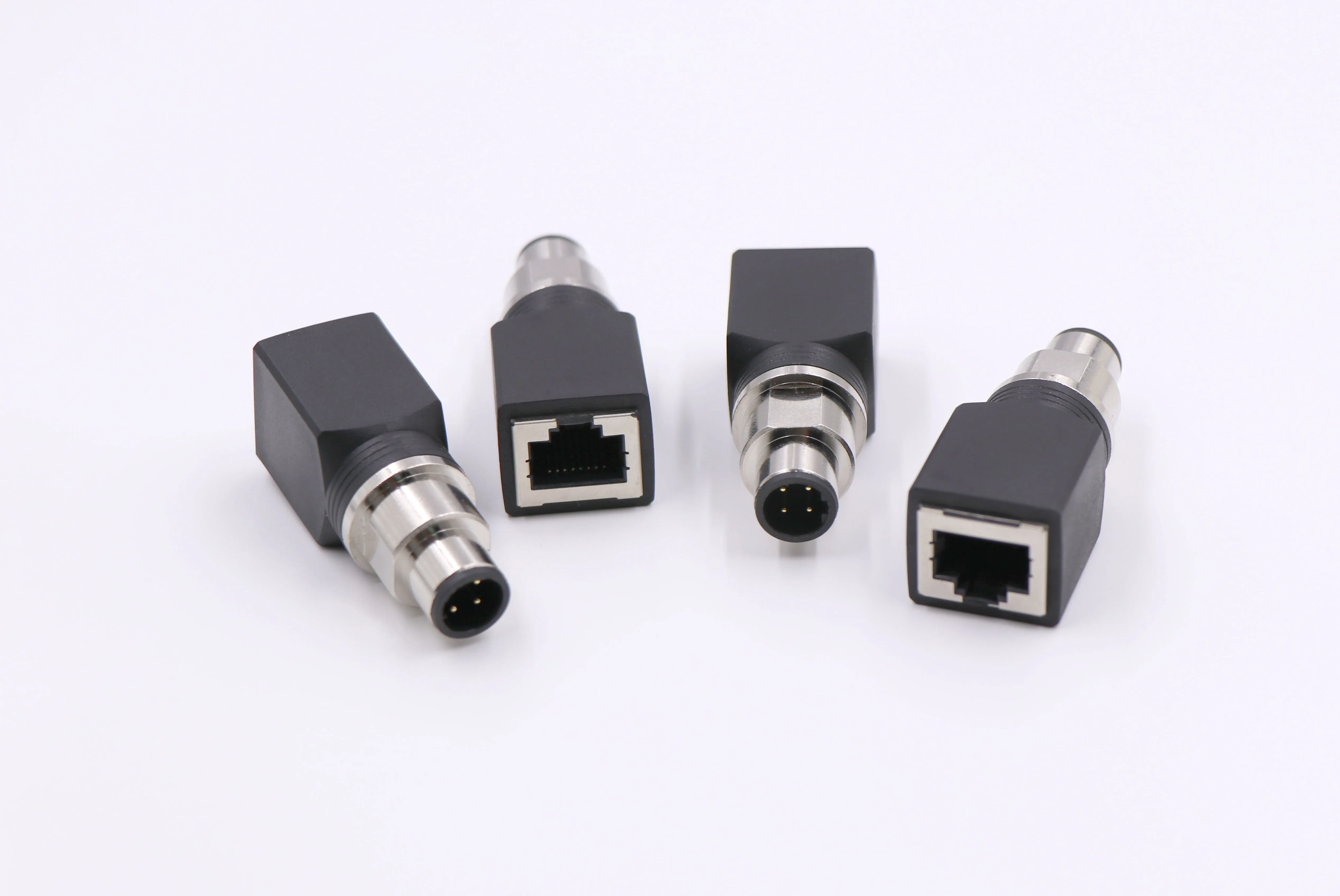 M12 To Rj45 Male Female Gigabit Ethernet Adapter 4p 8p - Buy M12 Male ...