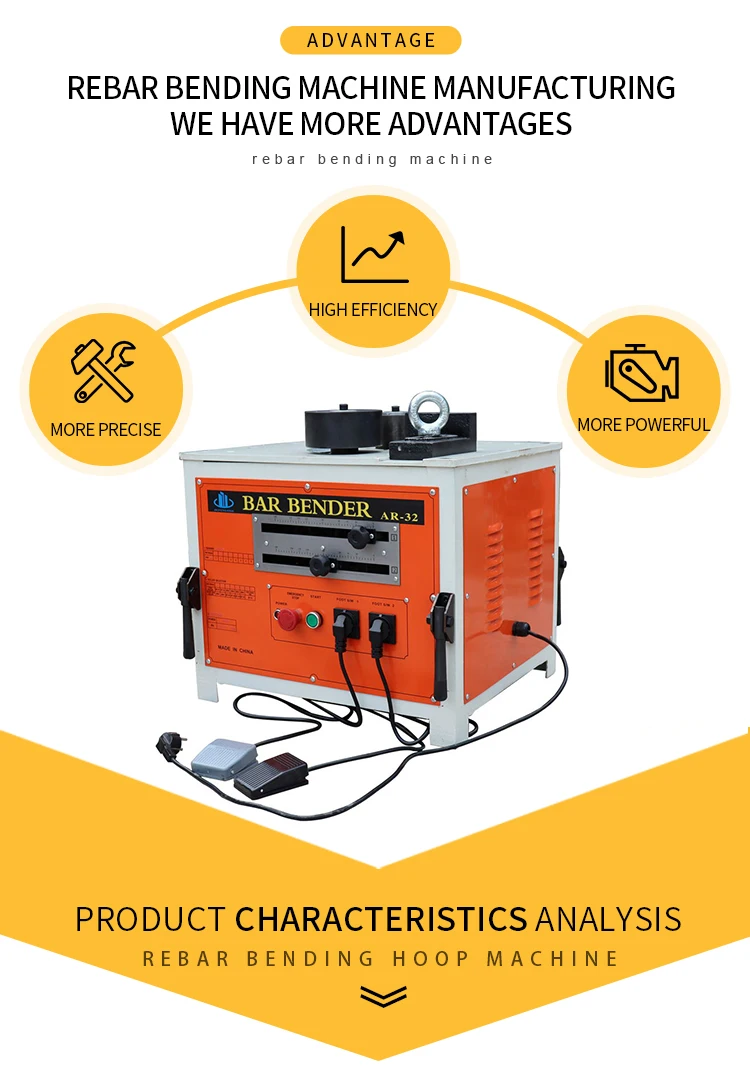 Manual Control 220V Rebar Bending Machine - High Productivity