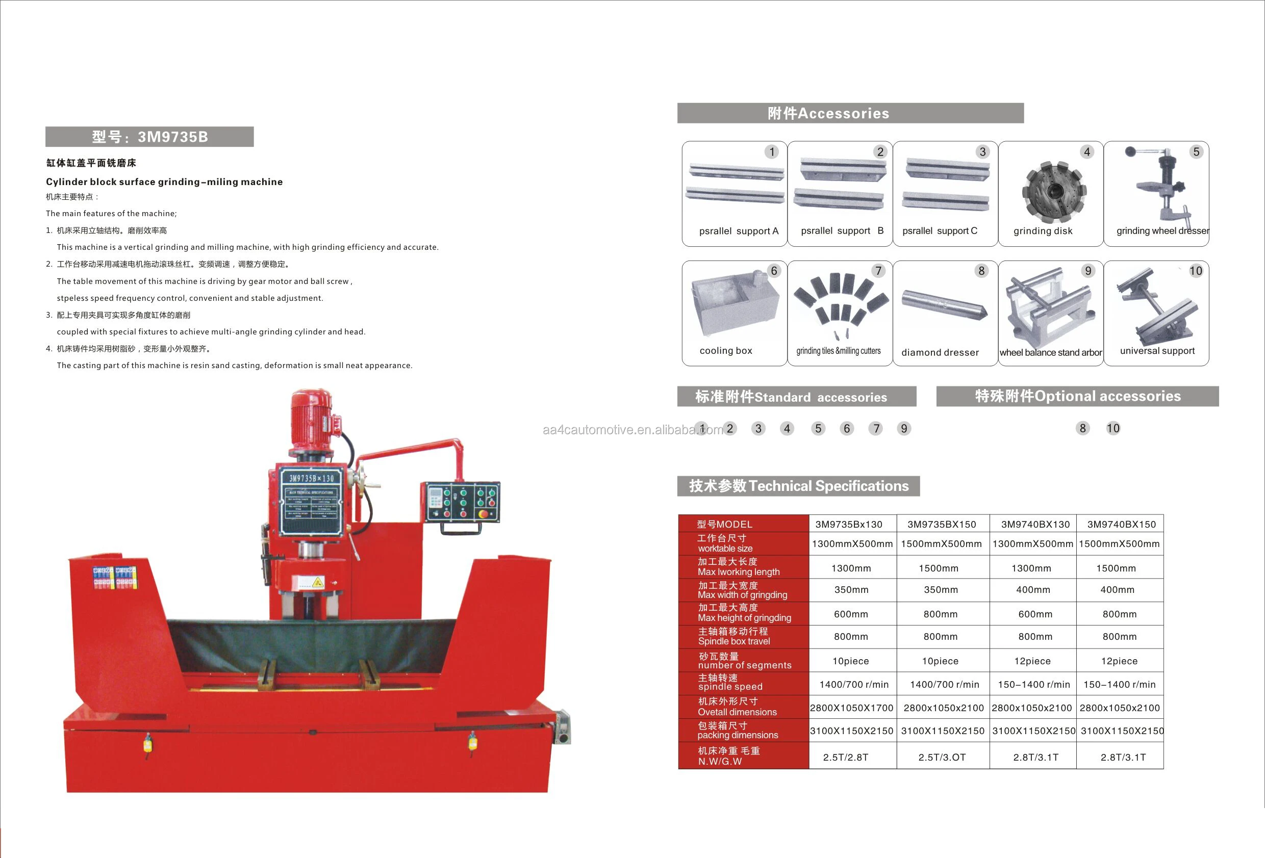 Cylinder Block Surface Grinding-milling Machine 3m9735b*150 - Buy ...