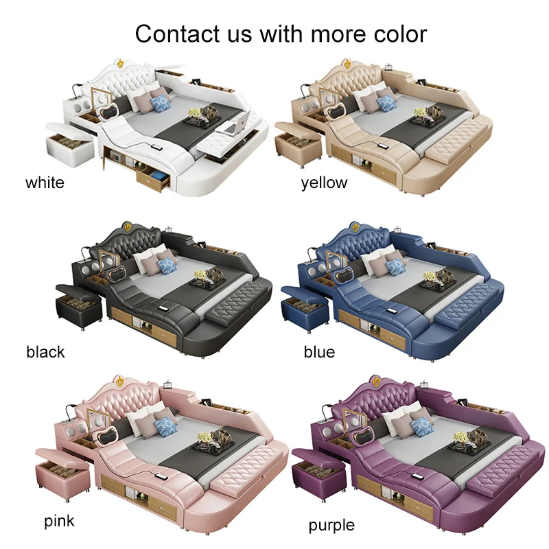 Modern Design Smart Bed Table Multi Functional Bed King Size Bed Frame ...